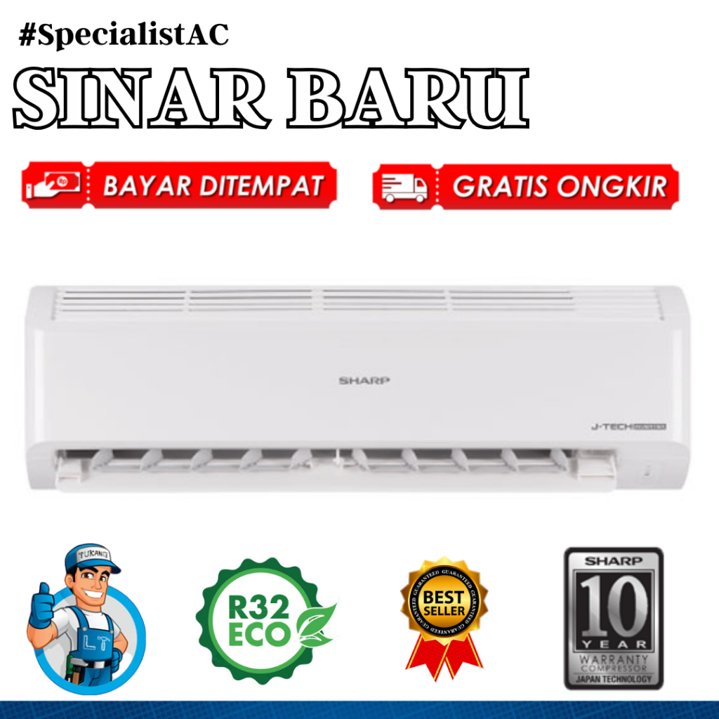 Jual AC SHARP 1 PK - AHX-10BEY - J-TECH INVERTER + PASANG | Shopee ...