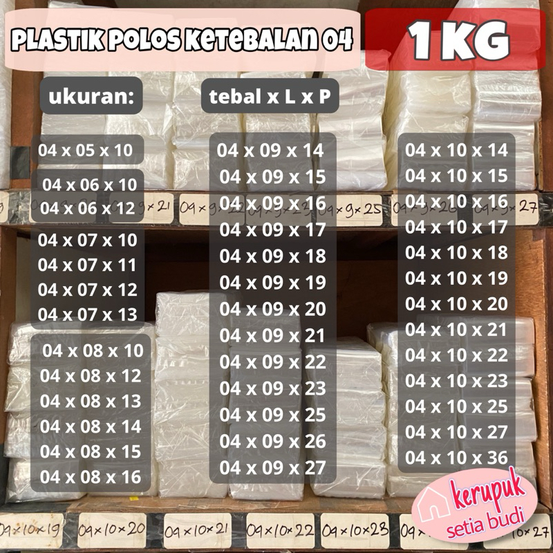 Jual PLASTIK BENING POLOS KILOAN PANJANG 5-36 CM KETEBALAN 04 UKURAN 1 ...