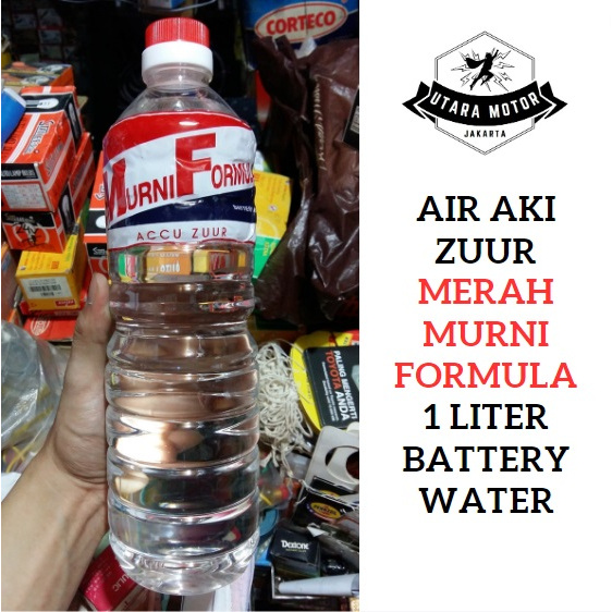 Jual MURNI FORMULA Air Aki 1 Liter / BOTOL MERAH Accu Zuur Battery ...