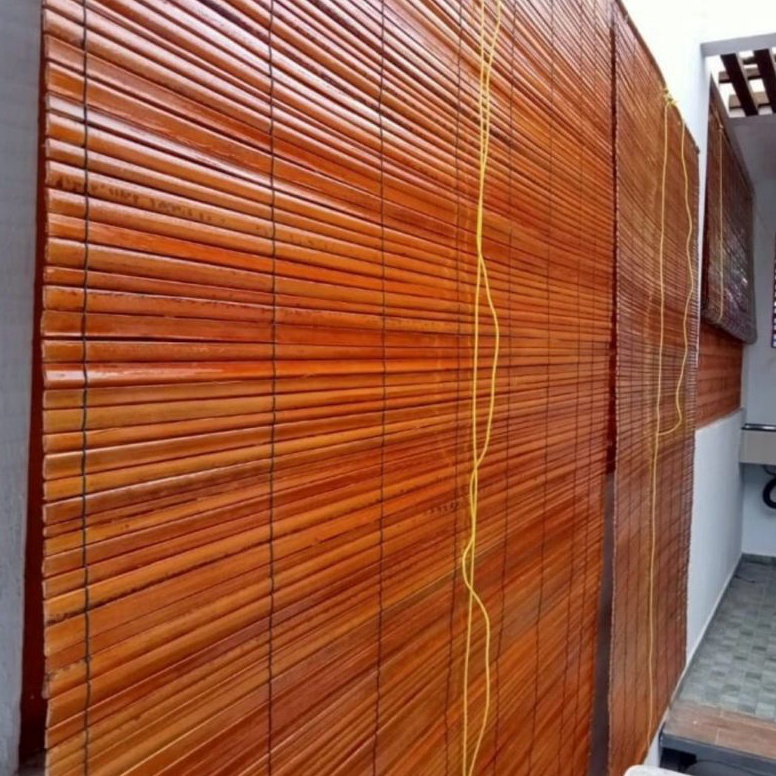 Jual el baru Tirai krey bambu gulung outdoor termurah uk 2x2 full plistur tali dan kerekan 9FP ...