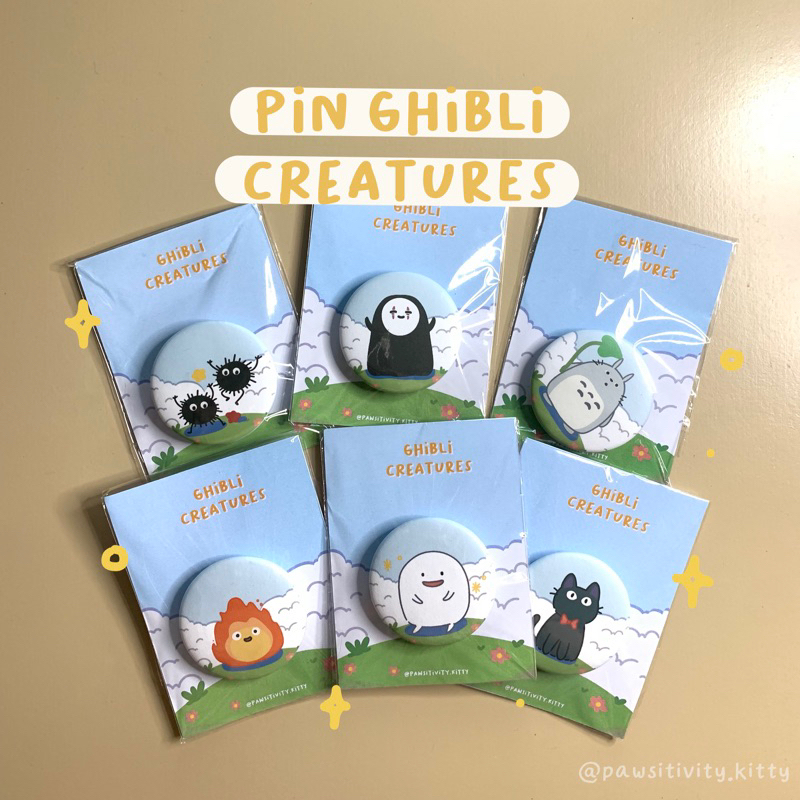 Jual Pin Ghibli Totoro Kaonashi Jiji Calcifer Wara Wara | Shopee Indonesia