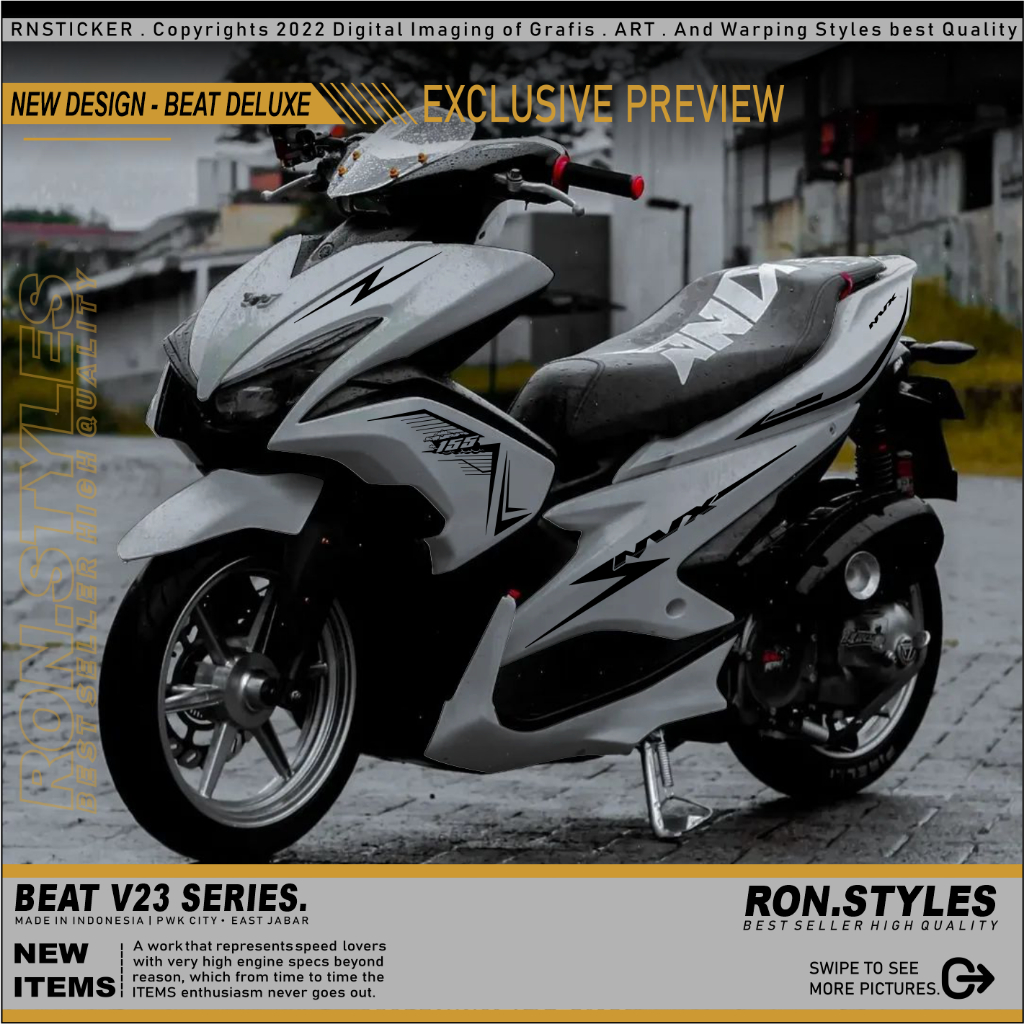 Jual ARV7 Cutting Sticker Striping Aerox Old 155 NVX Striping Variasi ...