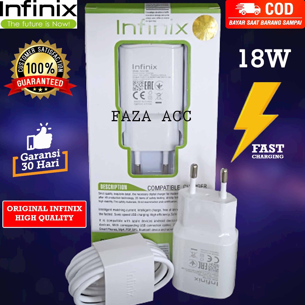 Jual CHARGER INFINIX ORIGINAL ASLI HIGH QUALITY / FAST CHARGING 18W 18 ...