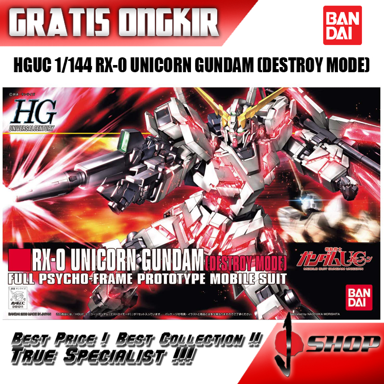 Jual HG / HGUC 1/144 UNICORN GUNDAM (DESTROY MODE) | Shopee Indonesia