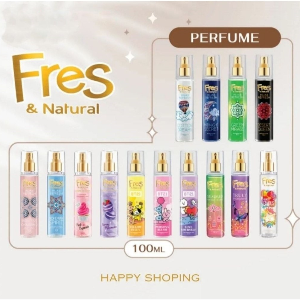 Jual FRESH & NATURAL Parfume Body Mist Spray Cologne 100ml | Shopee ...