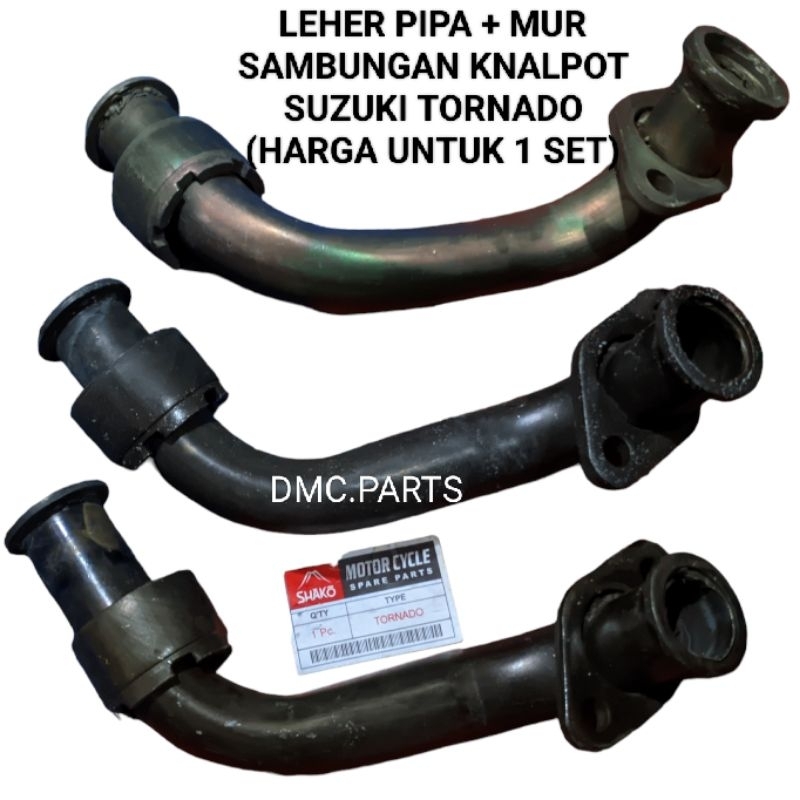 Jual LEHER KNALPOT + CINCIN MUR SAMBUNGAN TENGAH SUZUKI TORNADO RC110 // PIPA KENALPOT + RING ...