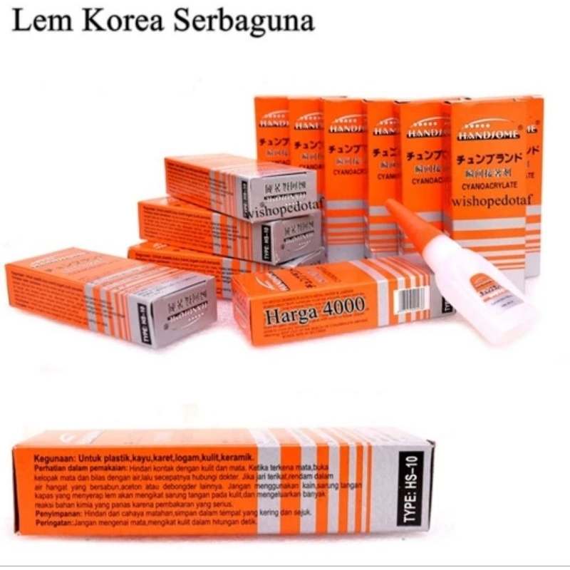 Jual Lem Korea Super Ethyl Cyanoacrylate Lem Setan HANDSOME Lem Logam ...