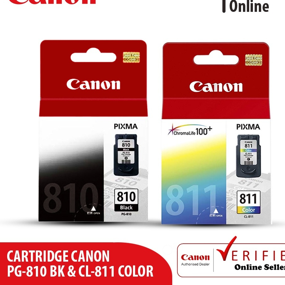Jual Cartridge Canon 810/811 Black Color Warna Dan Hitam Original Resmi ...