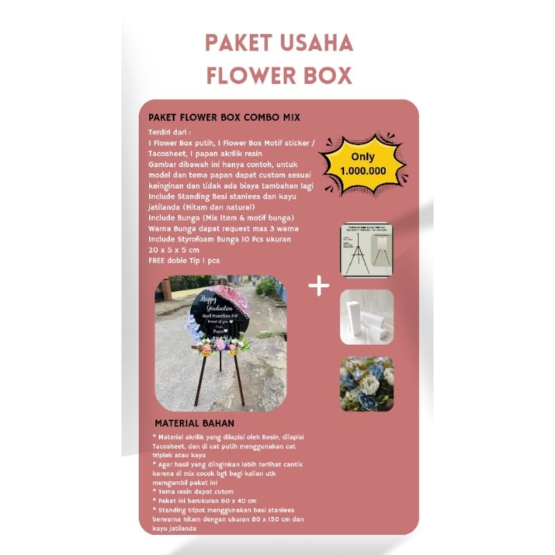 Jual Paket Usaha Flower Box | Paket Usaha papan Akrilik | apan Akrilik ...