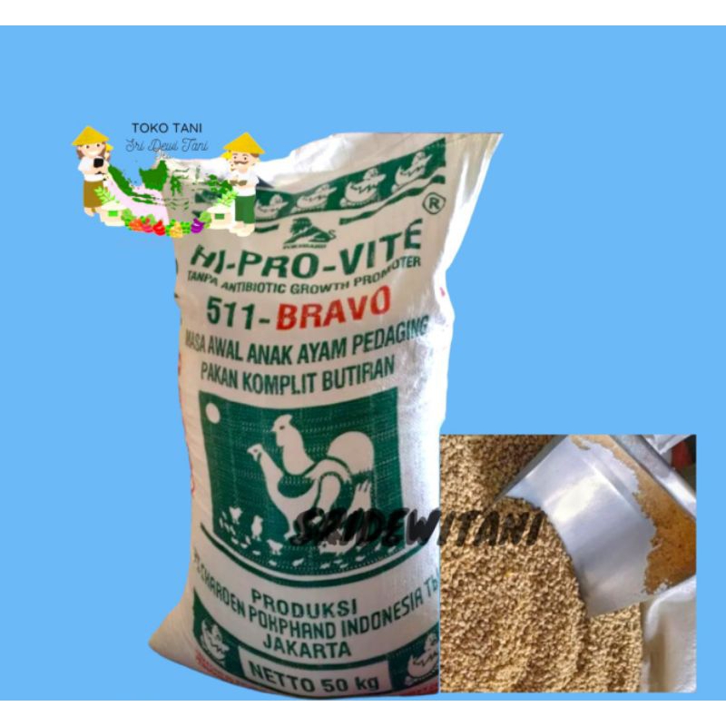 Jual Pur Pakan Ayam Pedaging 511 BRAVO 1 KG Untuk Ayam Bebek Masa ...