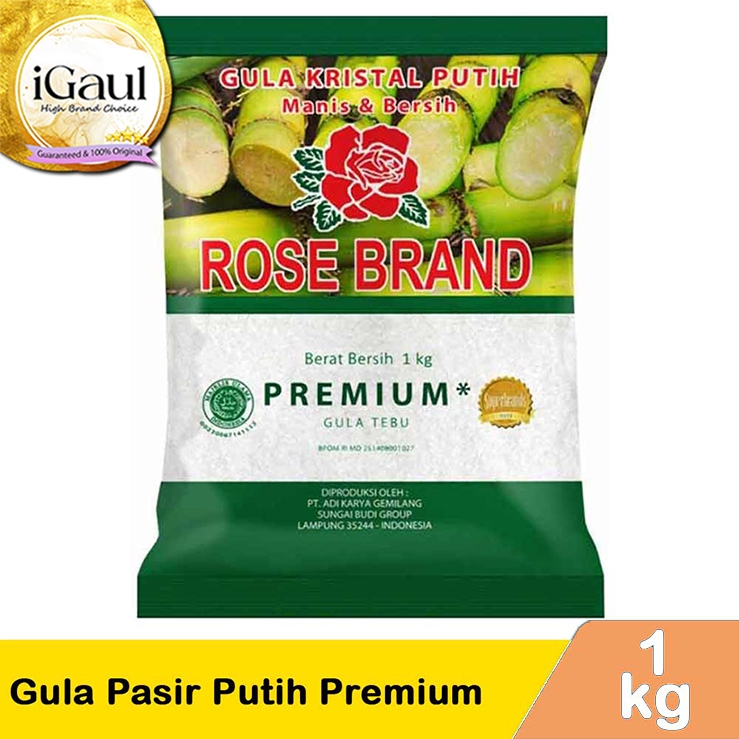 Jual Rose Brand PREMIUM Gula Pasir Putih Kuning 1KG DAN Rose Brand Gula ...