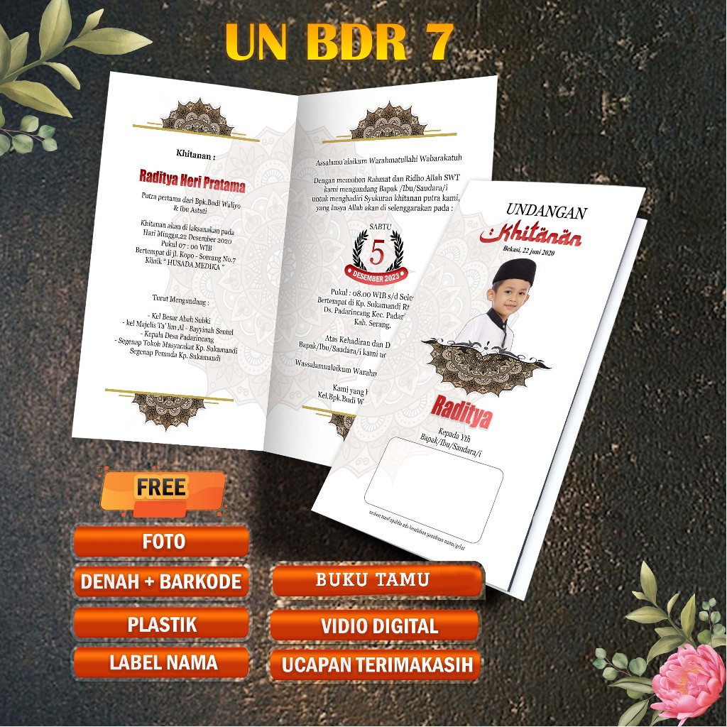 Jual undangan sunatan KH 09 - undangan khitan - undangan sunat ...