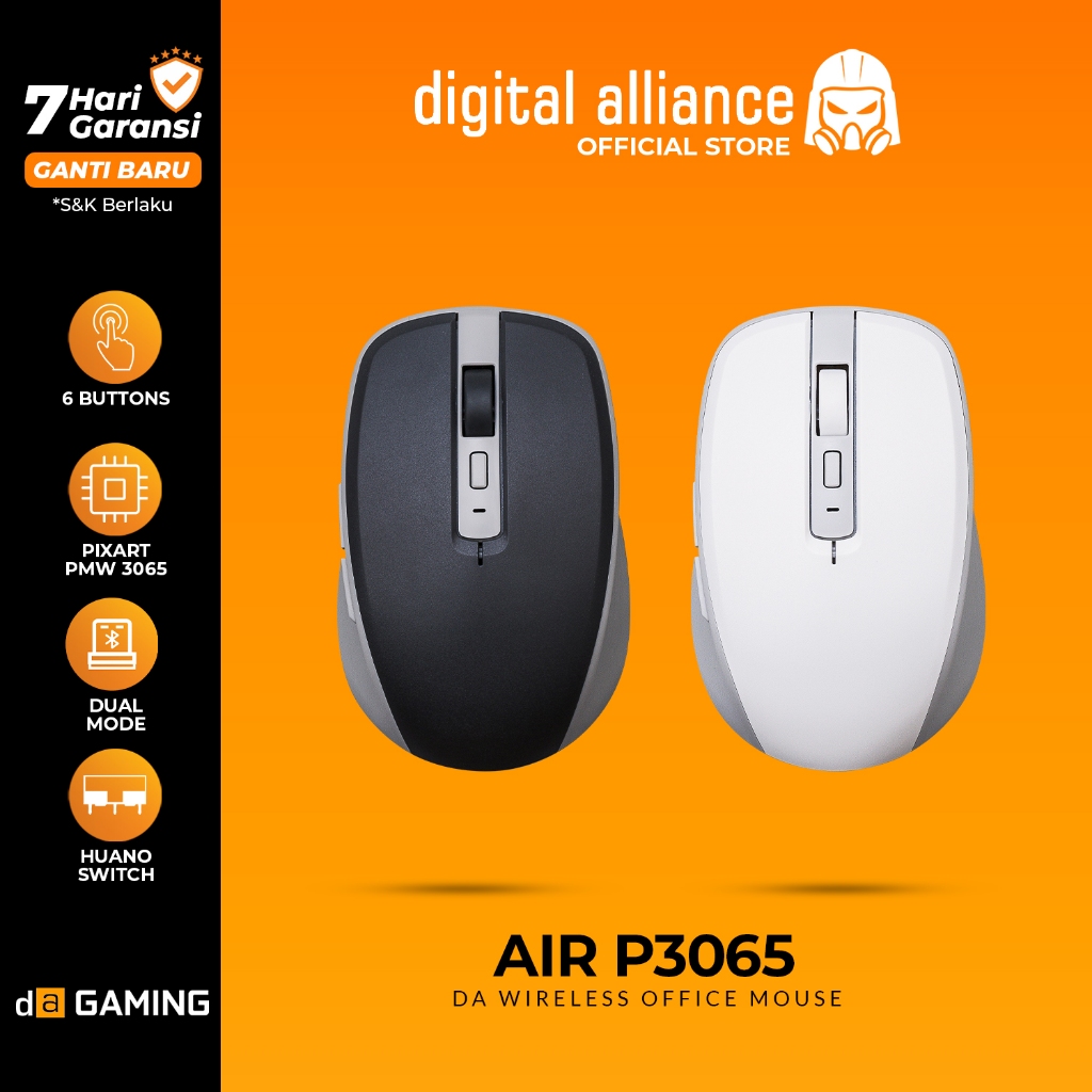 Jual Digital Alliance Mouse DA AIR P3065 Mini Ergonomic Wireless Dual ...