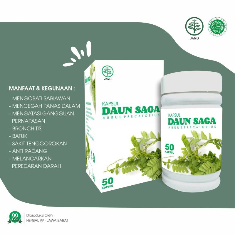 Jual Kapsul DAUN SAGA-Terapi Batuk Bronkhitis Radang Tenggorokan ...