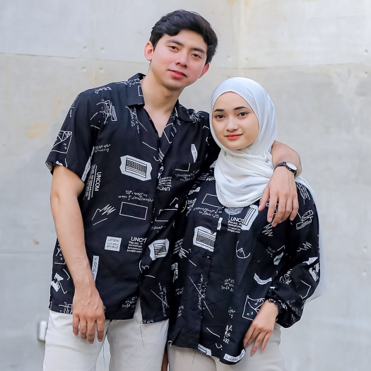 Jual baju couple pacar terbaru rayon motif remaja kekinian oversized ...