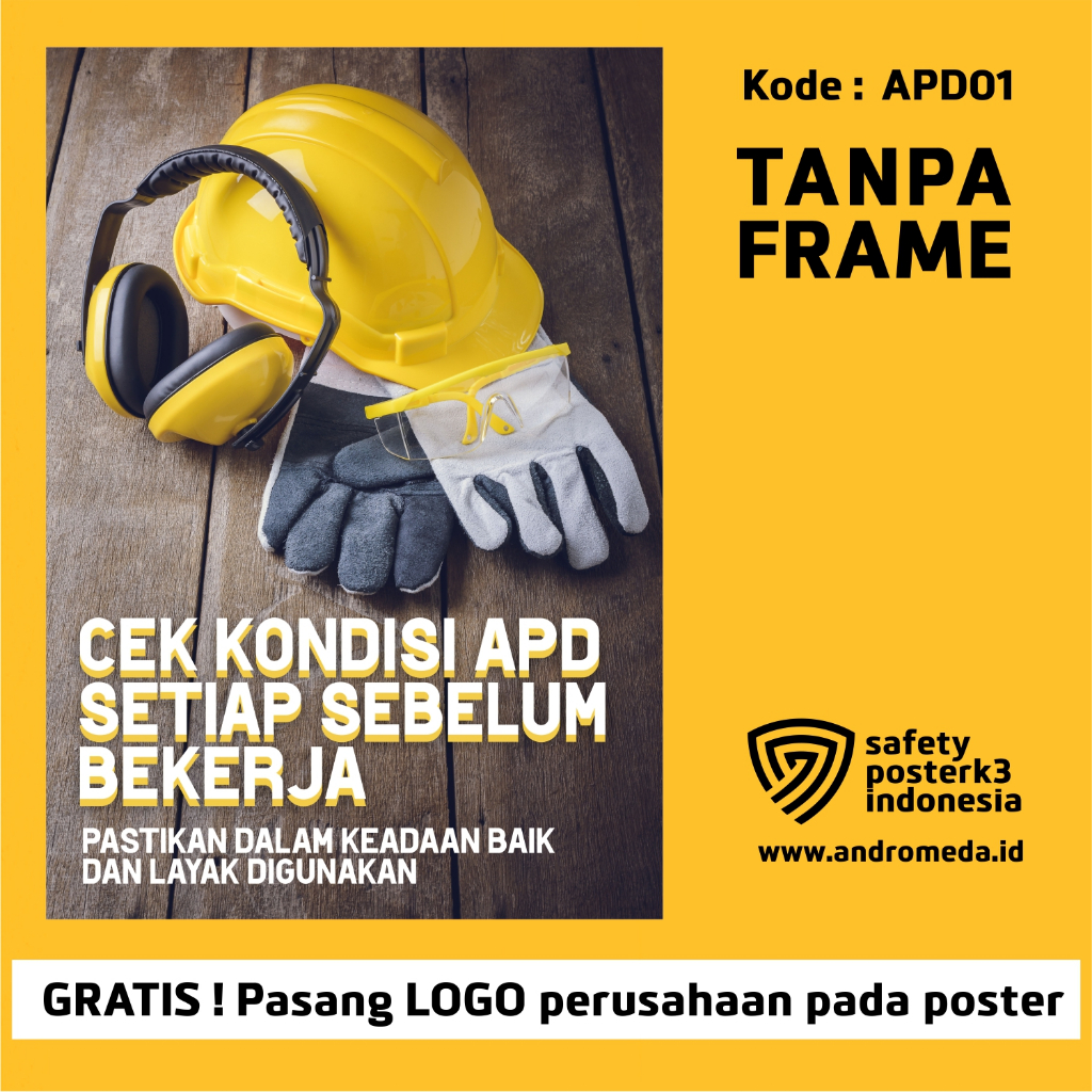 Jual Safety Poster k3: Cek Kondisi APD Setiap Sebelum Bekerja A3 ...