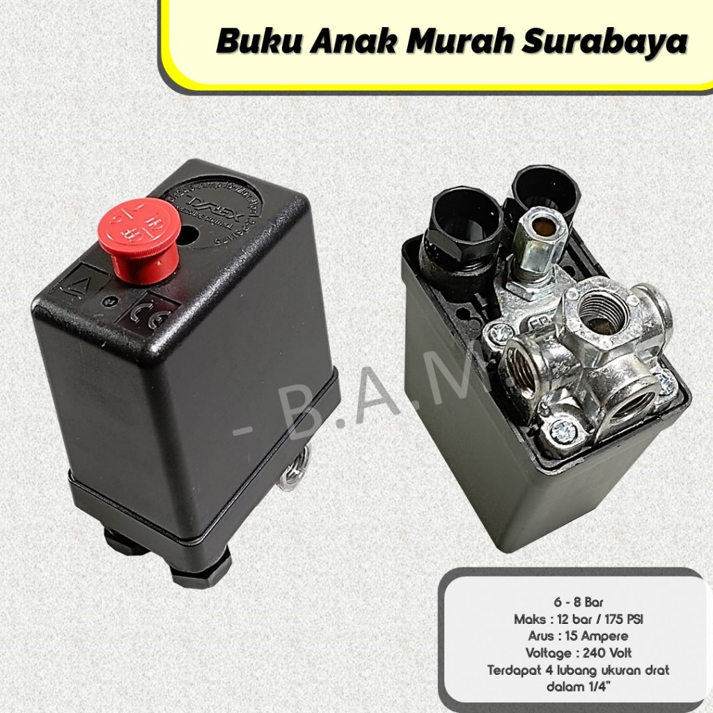 Jual OTOMATIS KOMPRESOR 4 LUBANG ALAT PENGATUR TEKANAN ANGIN KOMPRESOR ...