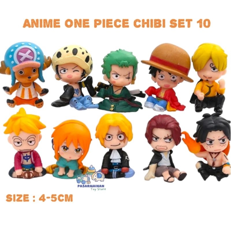 Jual Action Figure One Piece Chibi Set 10 Luffy Zoro Nami Chopper ...
