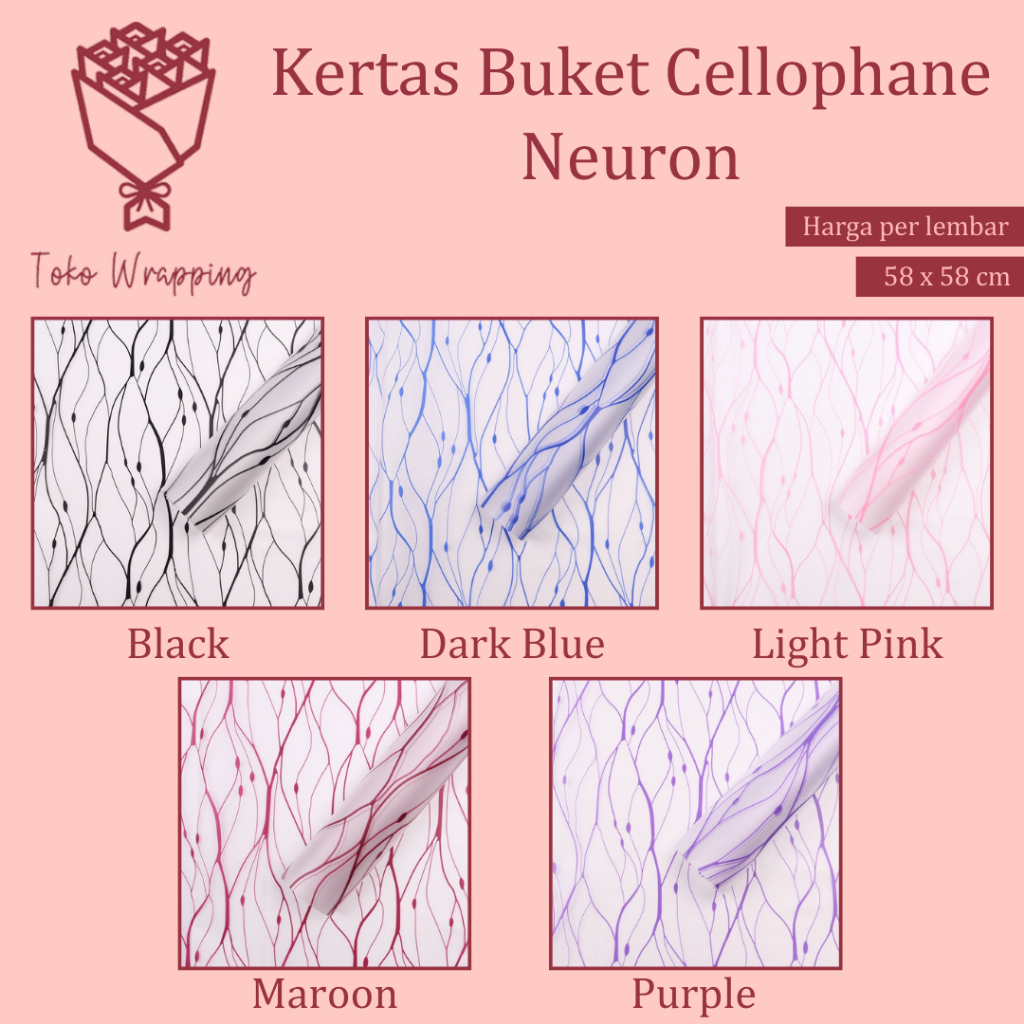 Jual Kertas Cellophane Bucket Bunga (Neuron) Flower Wrapping Paper ...