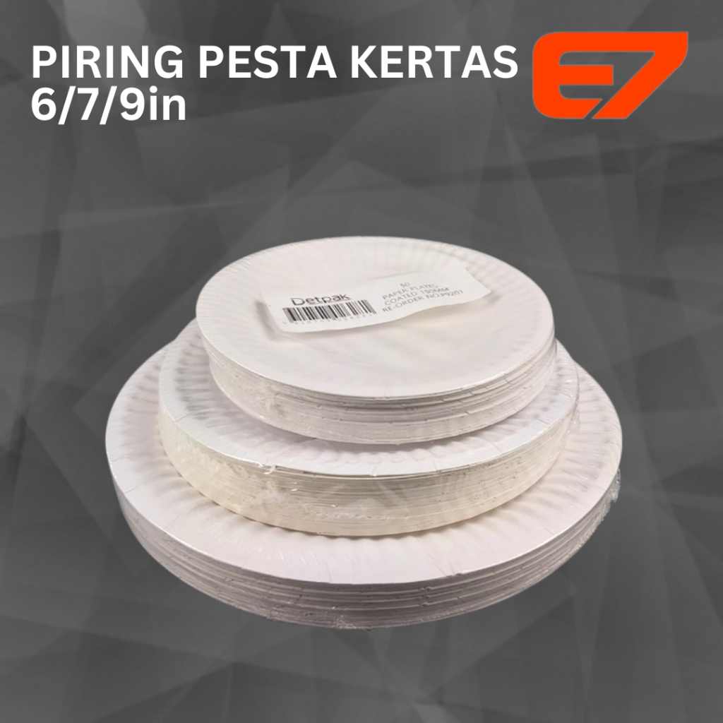 Jual Piring Makan Kertas - Paper Plate Detpak 6"/7"/9" - Piring Pesta, Piring Kertas, Eco ...