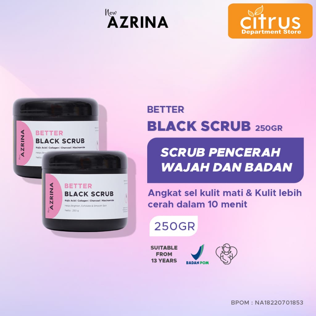 Jual AZRINA BETTER BLACK SCRUB 250 ML | Shopee Indonesia