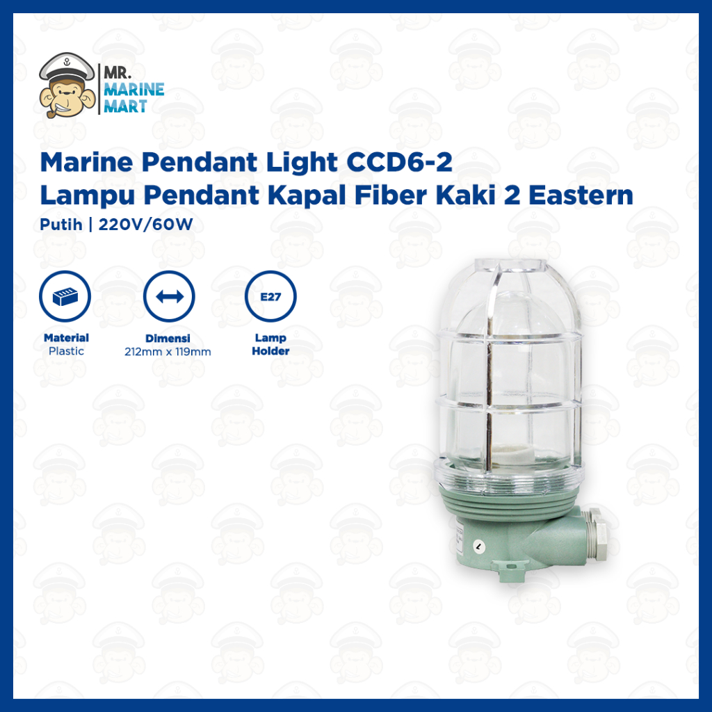 Jual Lampu Pendant Kapal Fiber Kaki 2 CCD6-2 Putih Marine Pendant Light ...