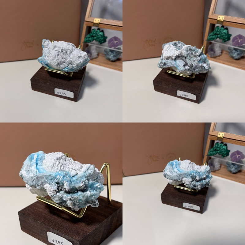 Jual mineral blue gibbsite crystal specimen raw biru gypsum creedite ...