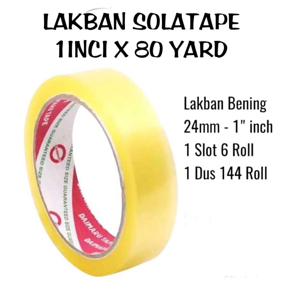 Jual LAKBAN BENING - LAKBAN BENING SOLATAPE 1INCI X 80 YARD KUALITAS ...