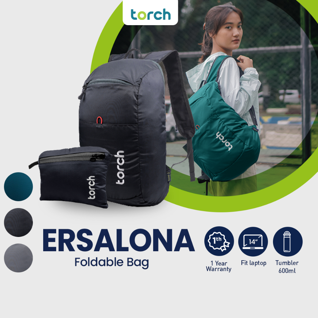 Jual TORCH Ersalona Tas Ransel Lipat Punggung Sekolah Pria Wanita Anti ...