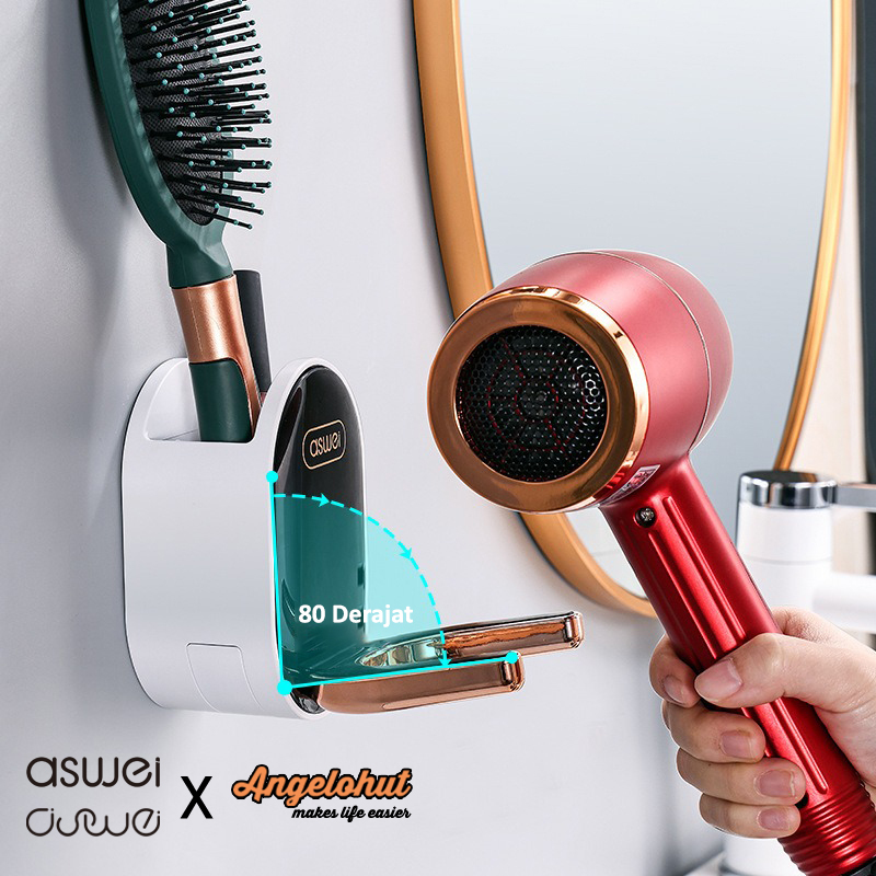 Jual Aswei A78 Holder Tempat blower rambut Mini Gantungan Hair Dryer Dyson Holder Hairdryer ...