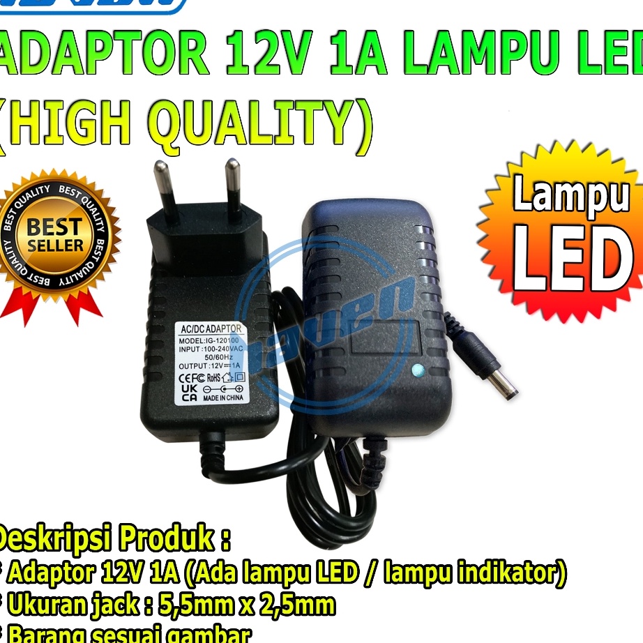 Jual Belanja Tanpa Batas Adaptor 12v 1a Power Supply 12v 1A Adapter ...