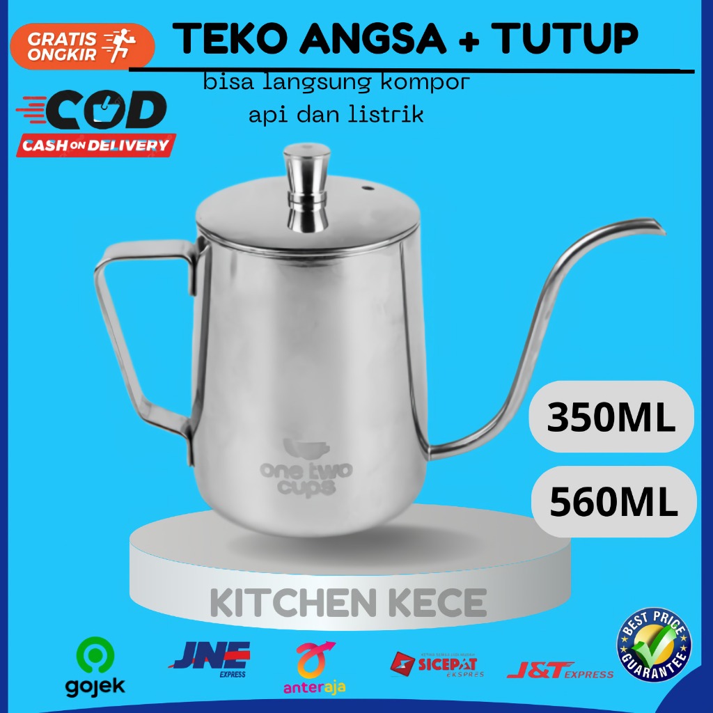 Jual Kettle Teko Kopi Leher Angsa Tutup Gooseneck Pour Over Drip Coffee ...