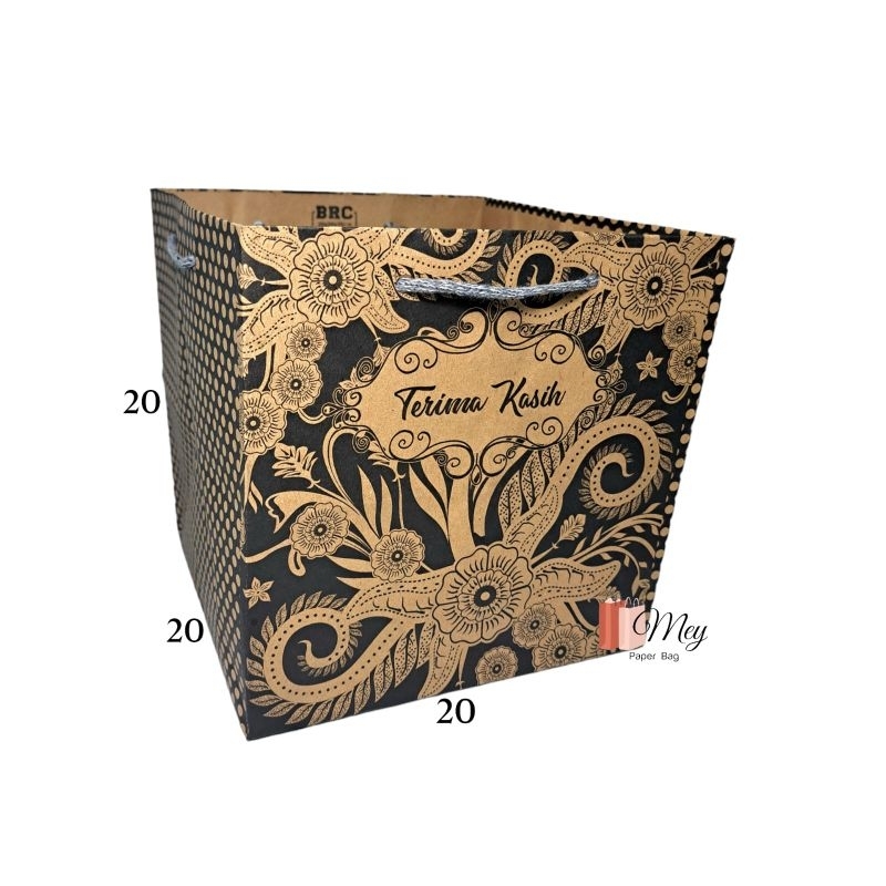 Jual Paper Bag Kotak Polos Motif 20x20 | Kotak Kue | Tumpeng Mini ...