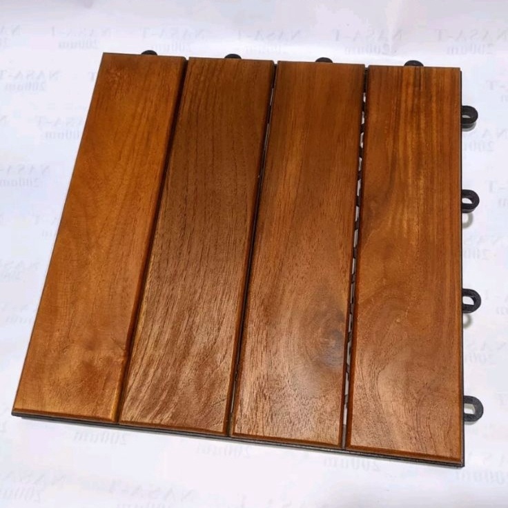 Jual TERBARU DECKING TILE LANTAI KAYU JATI MOTIF LURUS UKURAN 3X3 CM ...