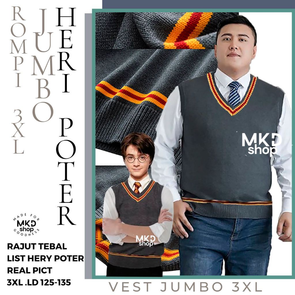 Jual Rompi Rajut / Knit Vest Big Size / Jumbo Size Hery Pot3rr / Rompi ...