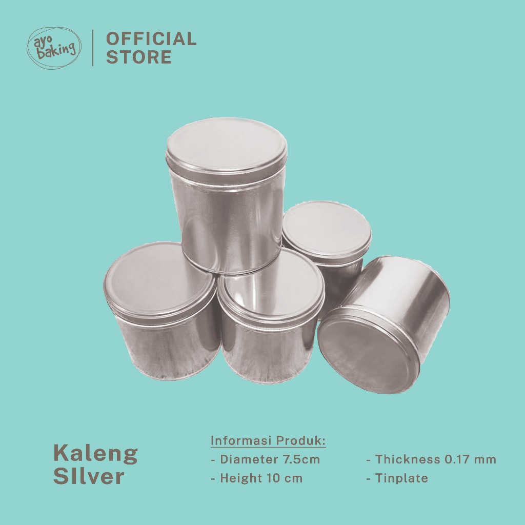Jual Kaleng Bulat Silver Tinplate Min 6 Pcs / Kaleng Cookies Bulat ...