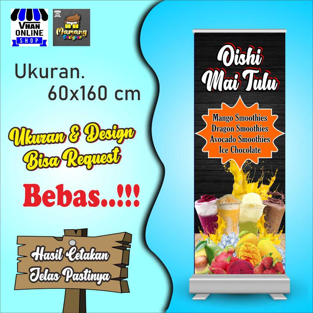 Jual Request Banner, Spanduk Jualan Smoothies Fruits, Buah Kocok, Hitam ...