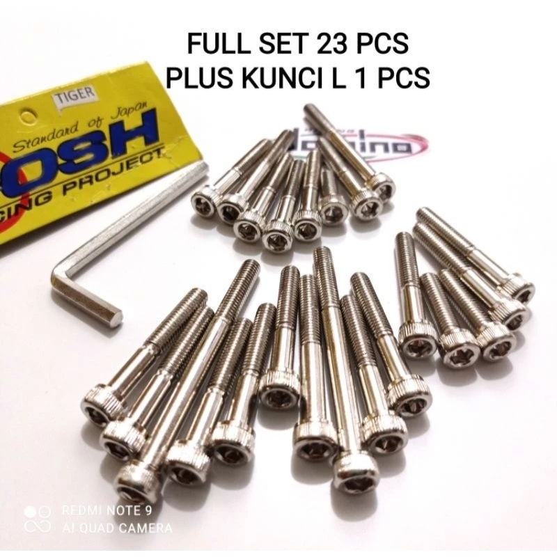 Jual Baut Blok L Baut Mesin Tiger Megapro Set Kiri - Kanan Posh | Shopee Indonesia