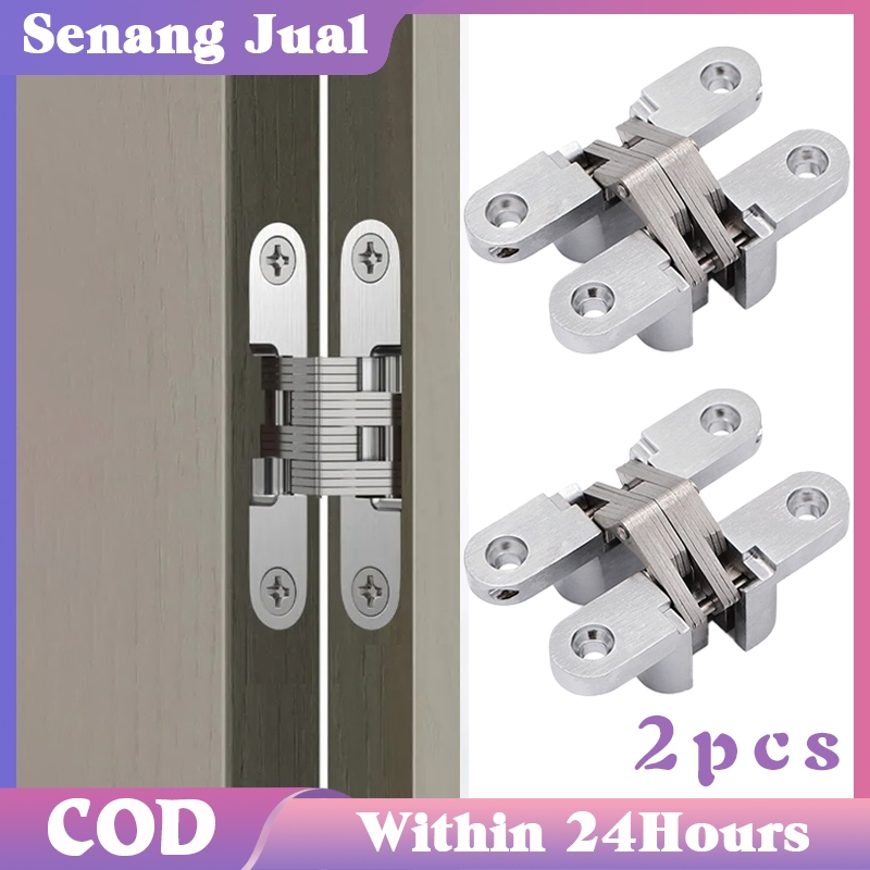 Jual 2Pcs Engsel Pintu Tanam Engsel Paduan Seng Engsel Deer Invisible ...