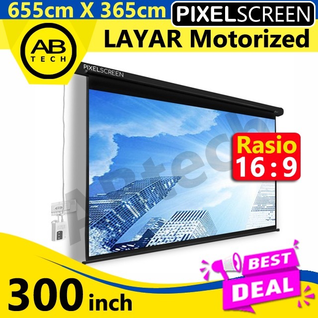 Jual Layar proyektor pixel motorized 300" ratio 16:9 - Layar Screen 6 ...