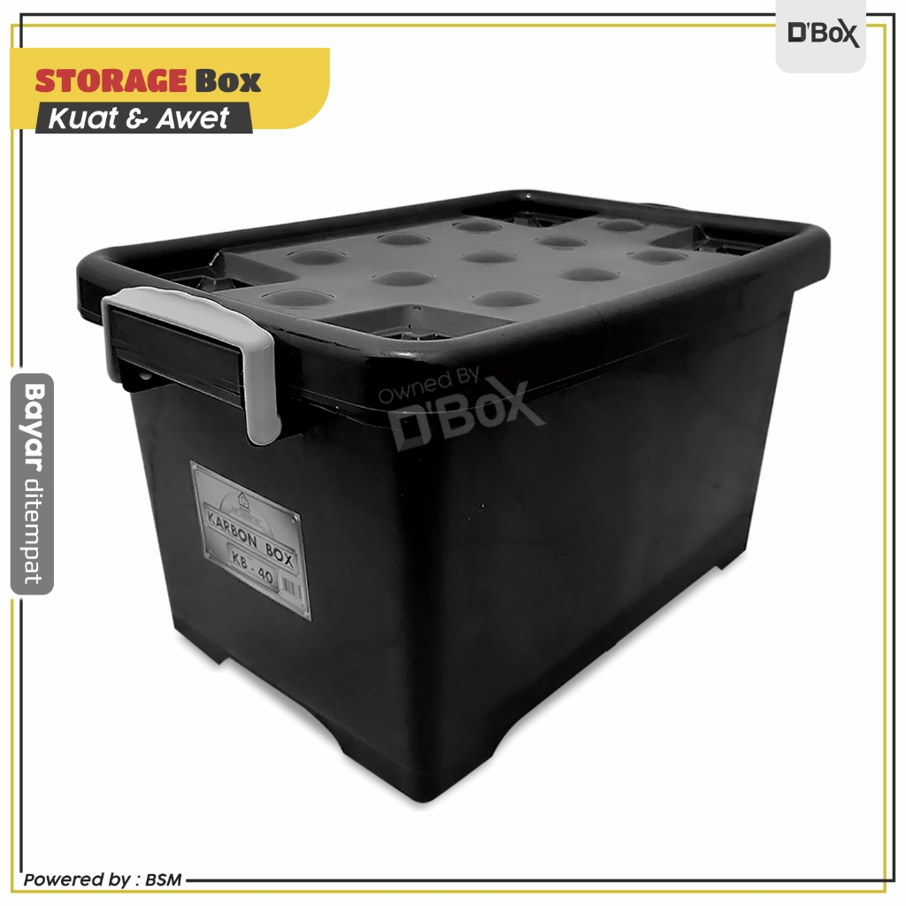 Jual Box Kontainer Murah Kb 40 Liter Kotak Penyimpanan Hitam Serbaguna ...