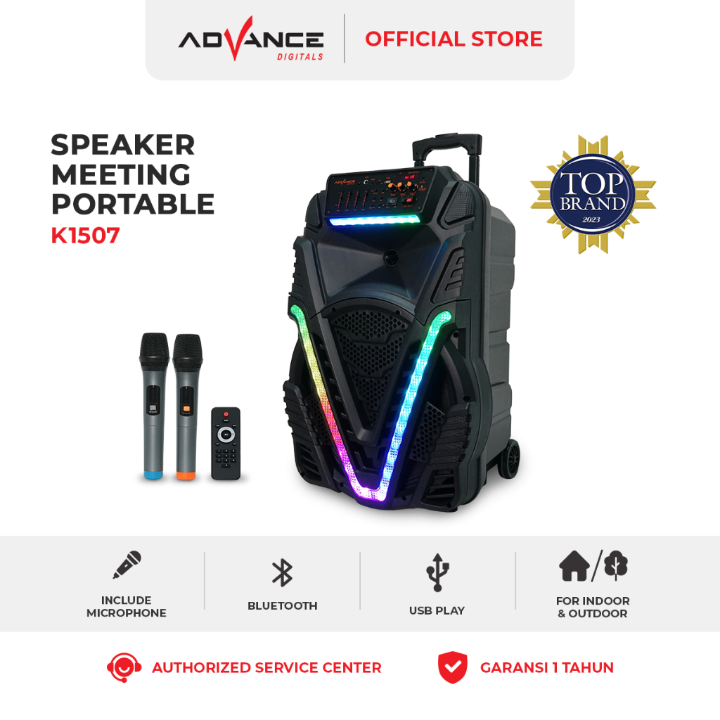 Jual Advance K1507 Speaker Bluetooth Portable 15 inch Dengan Handle ...