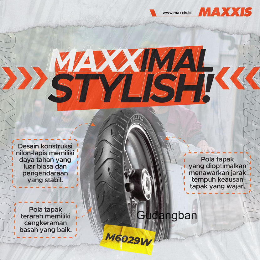 Jual Maxxis M6029W 80 / 80 - 14 Ban luar Motor Matic Tubeless RING 14 ...