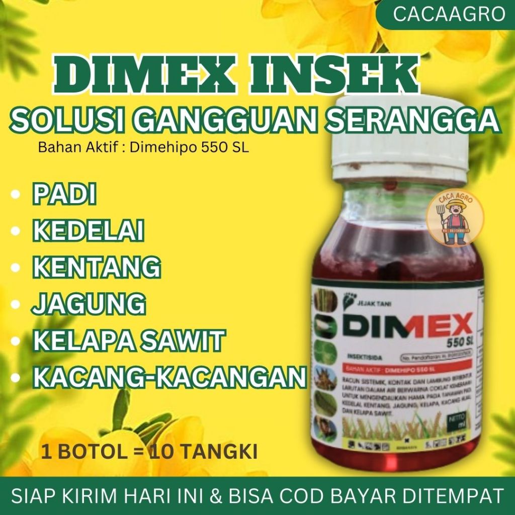 Jual DIMEX Insektisida Basmi Hama Kutu, Wereng, Belalang dan Serangga Lainnya isi 300ml | Shopee ...