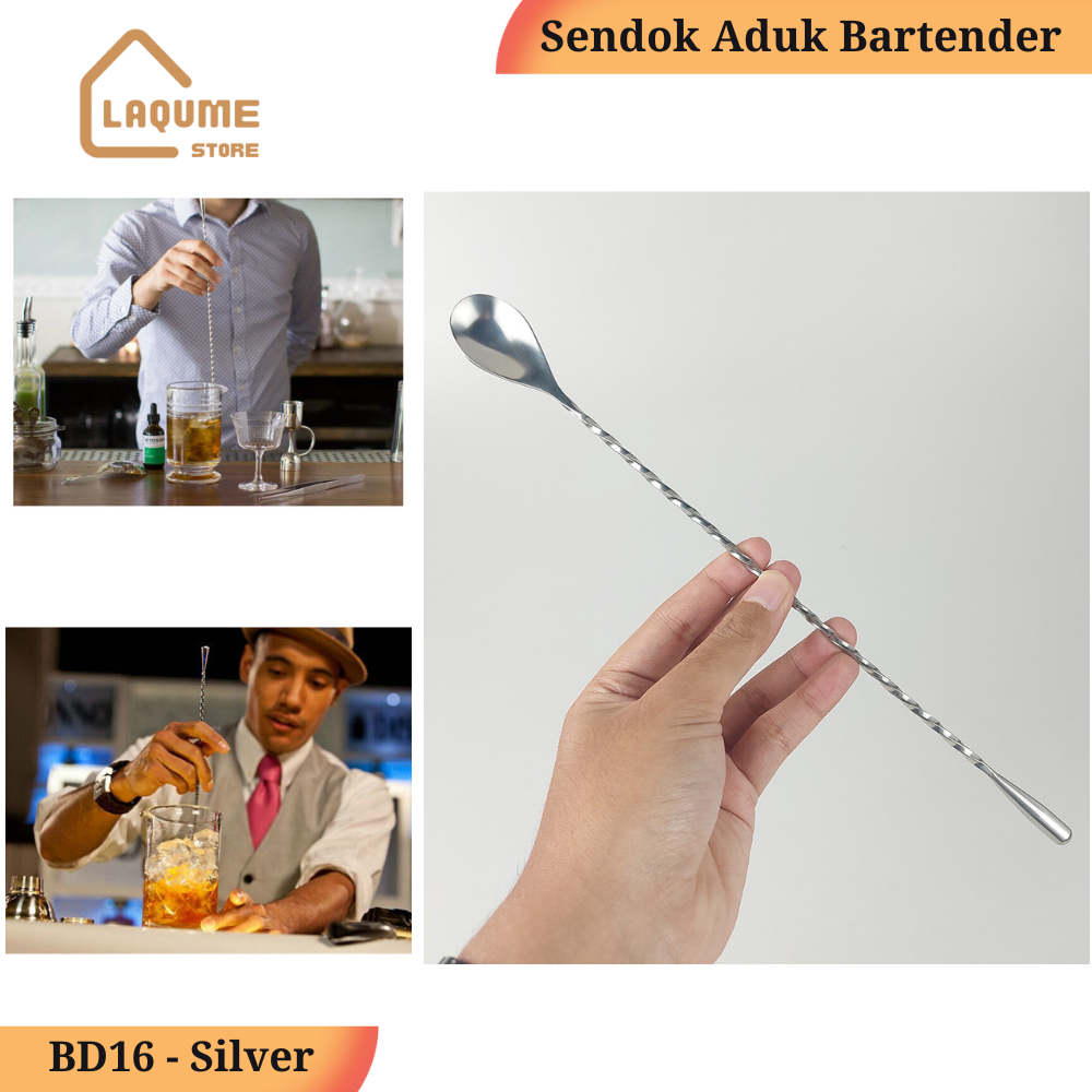 Jual Sendok Aduk Kopi Bartender Cocktail Stirring Mixing Spoon Panjang ...