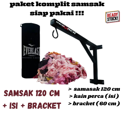Jual PAKET Samsak 120cm+isi+bracket-Isi Kain Perca Plus Gantungan ...