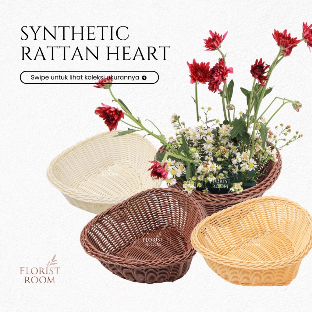 Jual Synthetic Rattan Heart - Keranjang Bunga - Basket | Shopee Indonesia