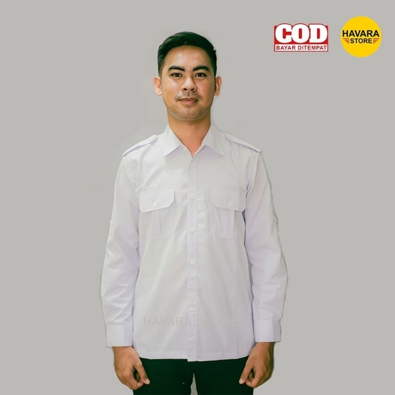 Jual Kemeja Dinas Pns Putih Baju Pdh Putih Lengan Panjang Unisex Shopee Indonesia