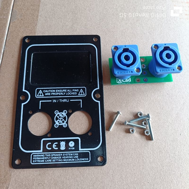 Jual Plat speakon datar+Socket speakon+PCB speakon dobel layer/Plat ...