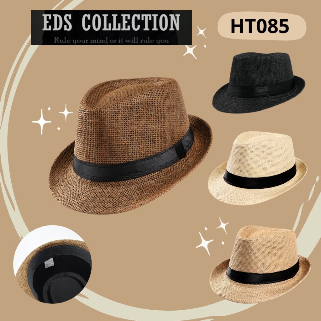 Jual HT085 - TOPI FEDORA PRIA JERAMI ONE PIECE DEWASA POLOS PREMIUM ...